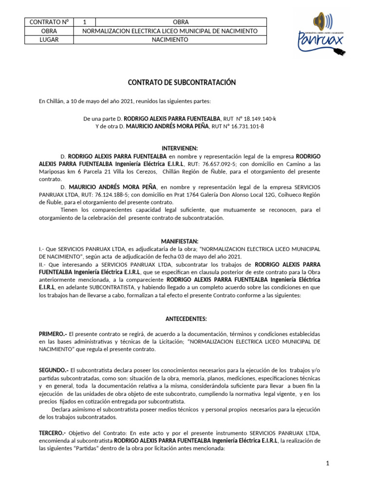 Contrato de Subcontratación | PDF | Outsourcing | Tecnología