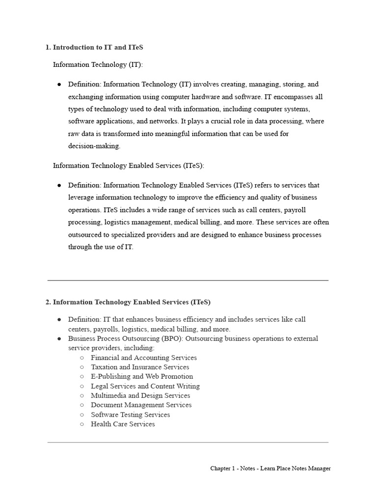 IT Class 9th - Chapter 1 | PDF