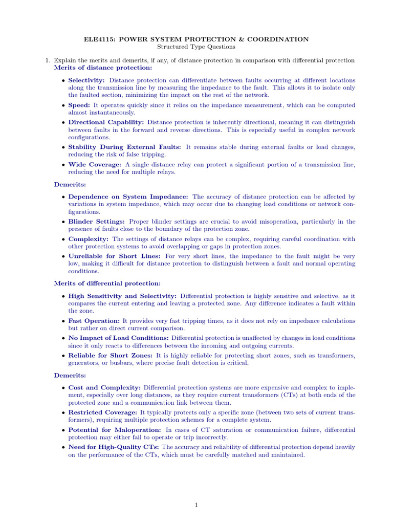 Power Systems Protection Practice Qtns | PDF