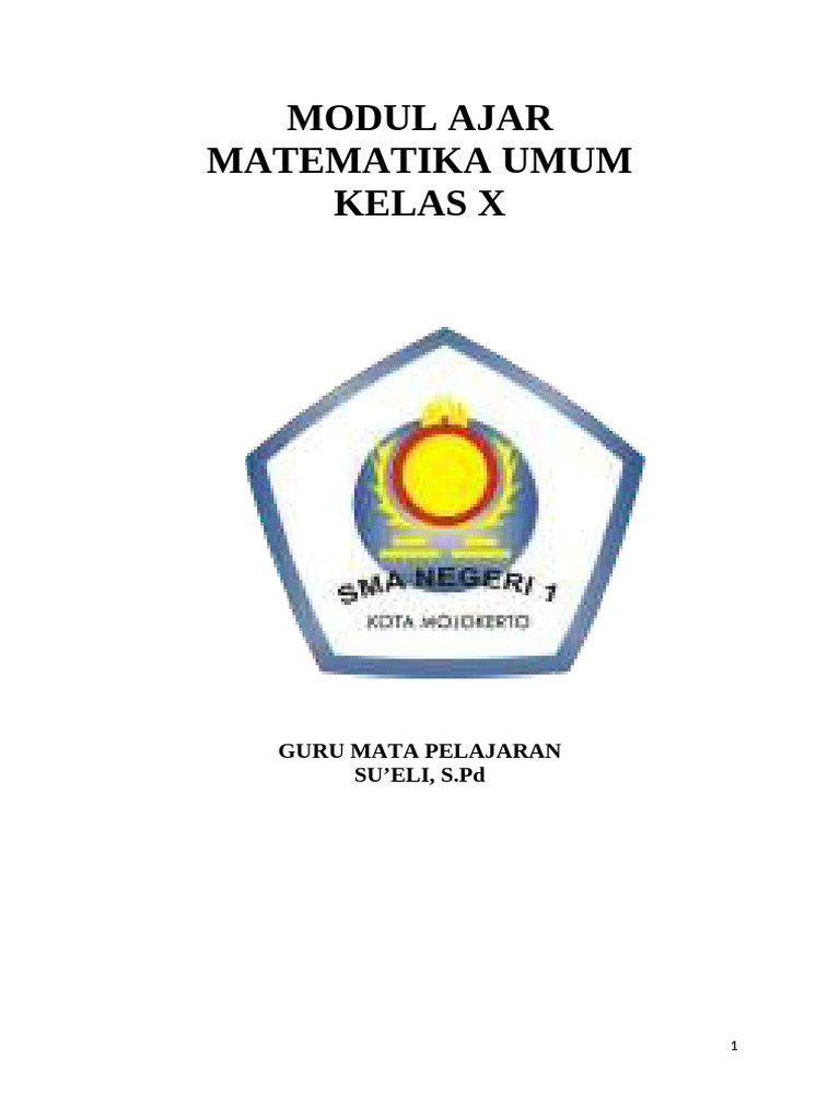 Modul Ajar 1 Matematika Sma Fase e | PDF