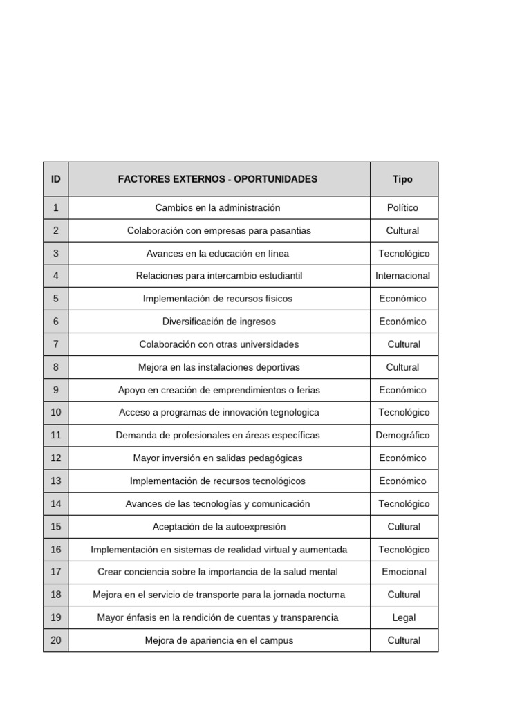 Matriz Efe y Efi | PDF