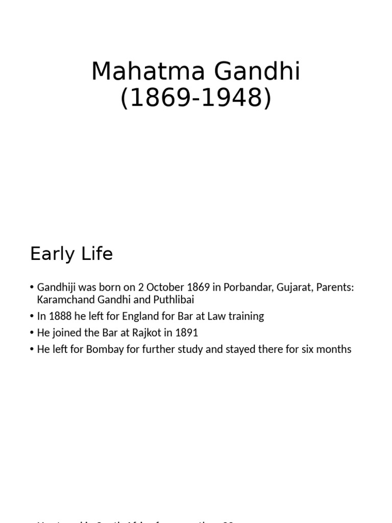 Mahatma Gandhi: Life, Satyagraha, and Philosophy | PDF | Mahatma Gandhi ...