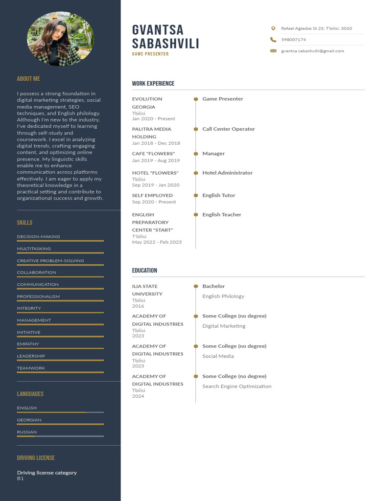 Gvantsa Sabashvili's CV | PDF