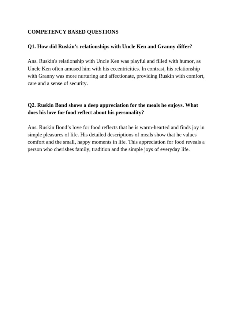 Competency Based Questions Q1. How Did Ruskin's Relationships With ...