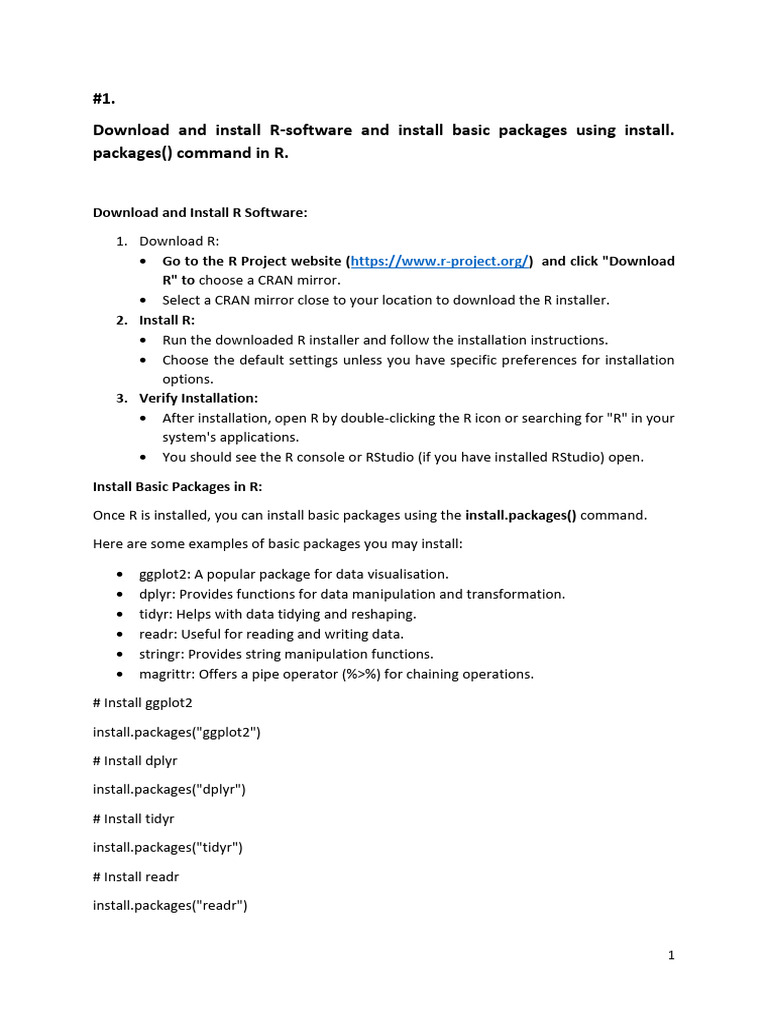 R Lab Programs | PDF