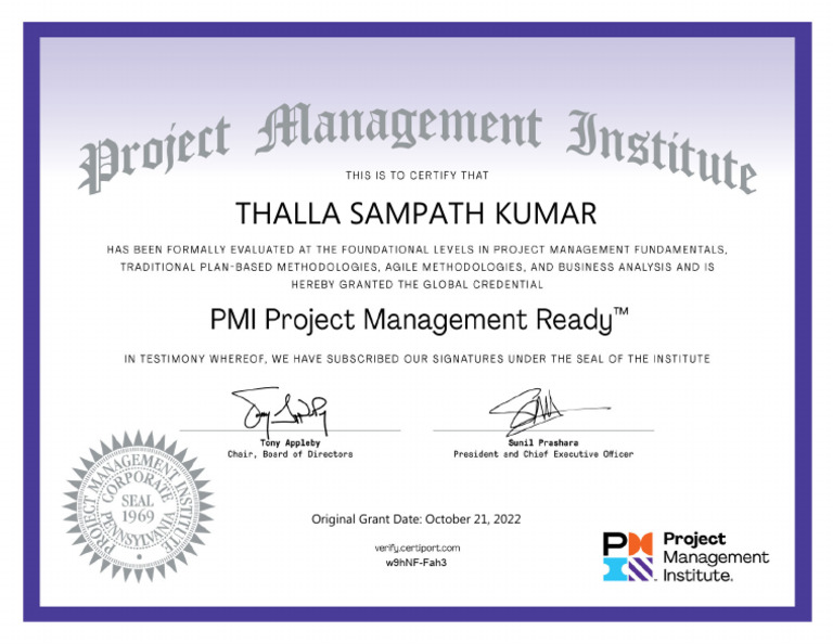 PMI Project Management Ready SAMPATH | PDF
