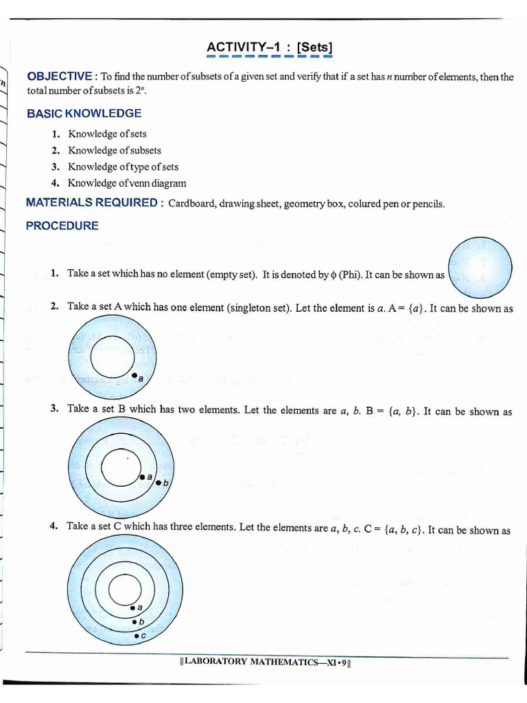 11 Maths Activities Term-1 | PDF
