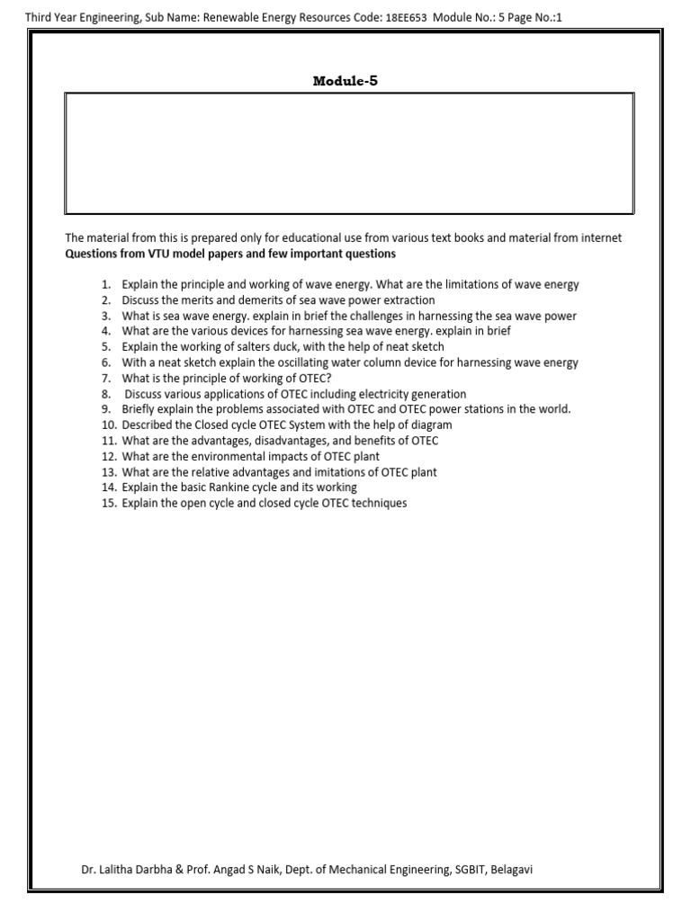 21EE652 Module 5 | PDF | Water | Social Science