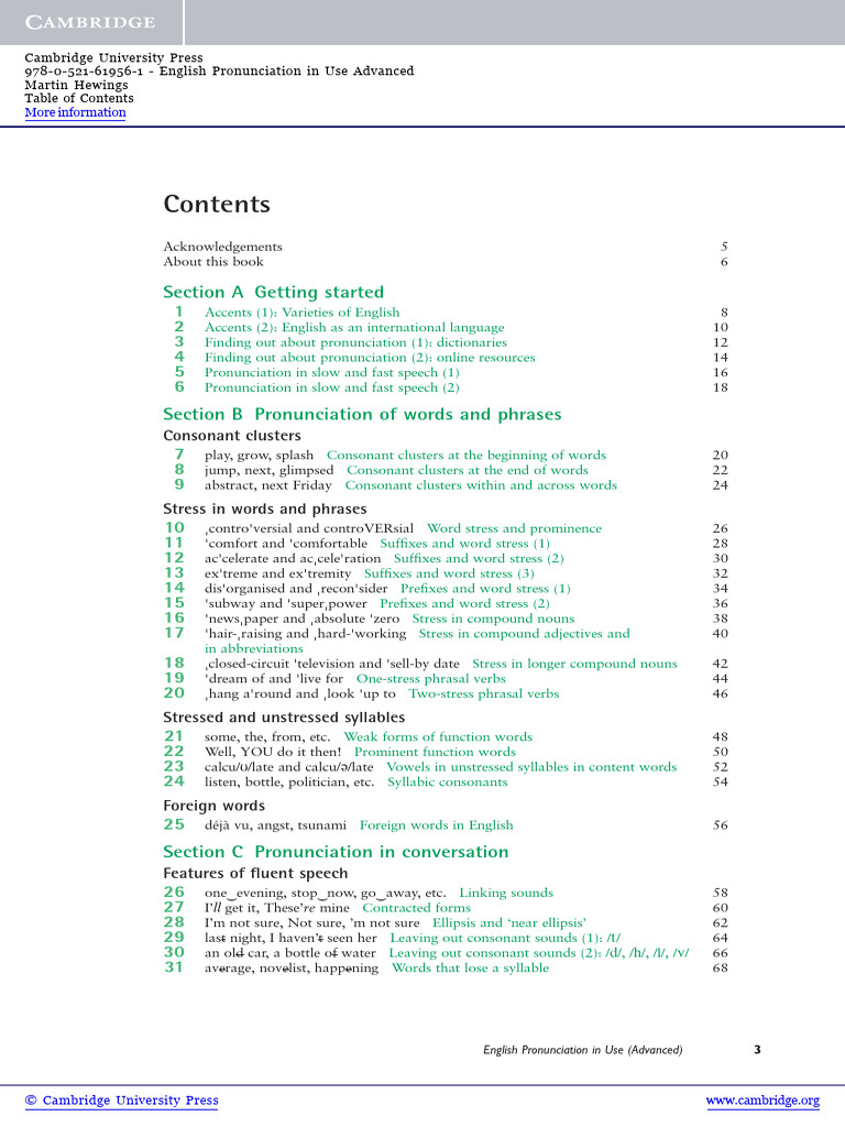 english-pronunciation-in-use-advanced-book-with-answers-table-of ...