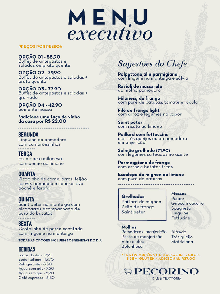 PCT - MENU EXECUTIVO 2024 - Jardins | PDF