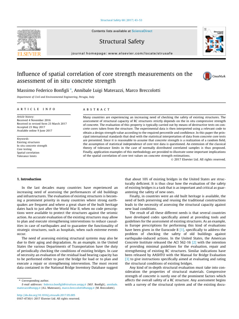 Influence of Spatial Correlation of Core Strength Measurements On The ...