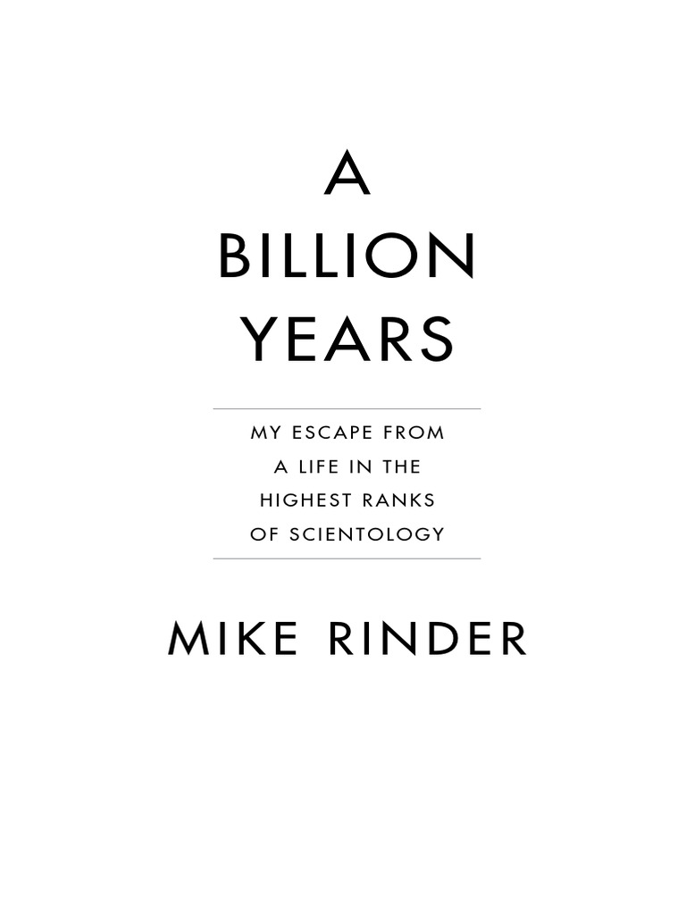 A Billion Years by Mike Rinder | PDF