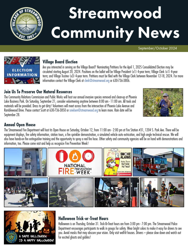 Streamwood Community Events Update | PDF | Clothes Dryer | Early Voting