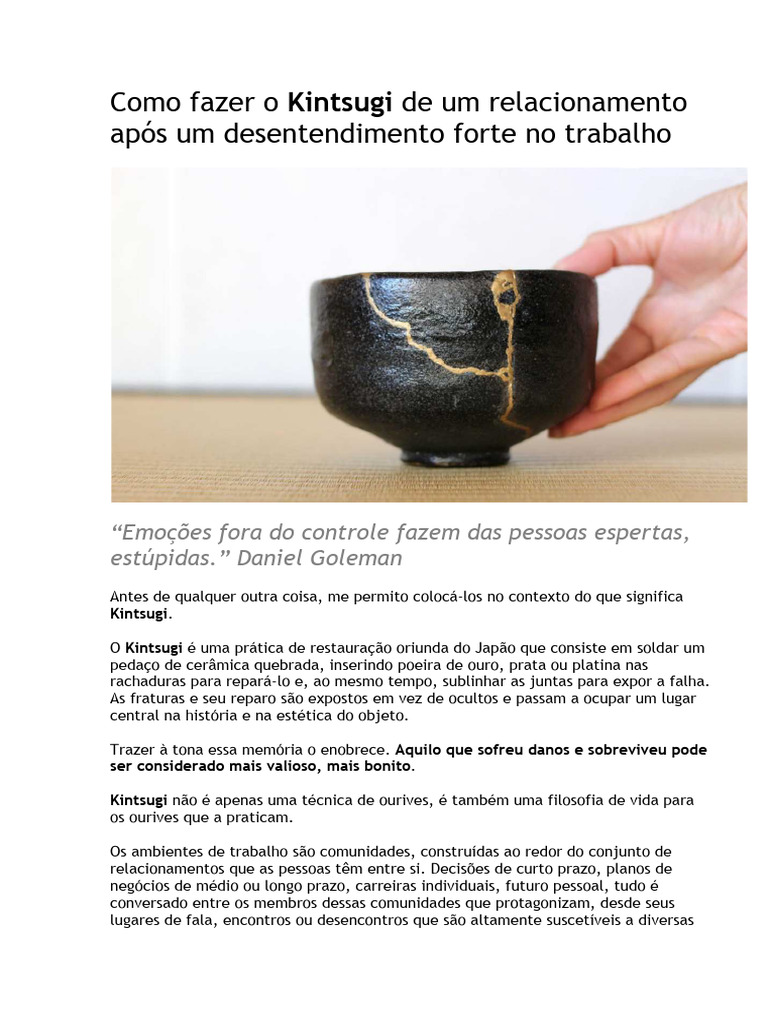 Como Fazer o Kintsugi de Um Relacionamen | PDF