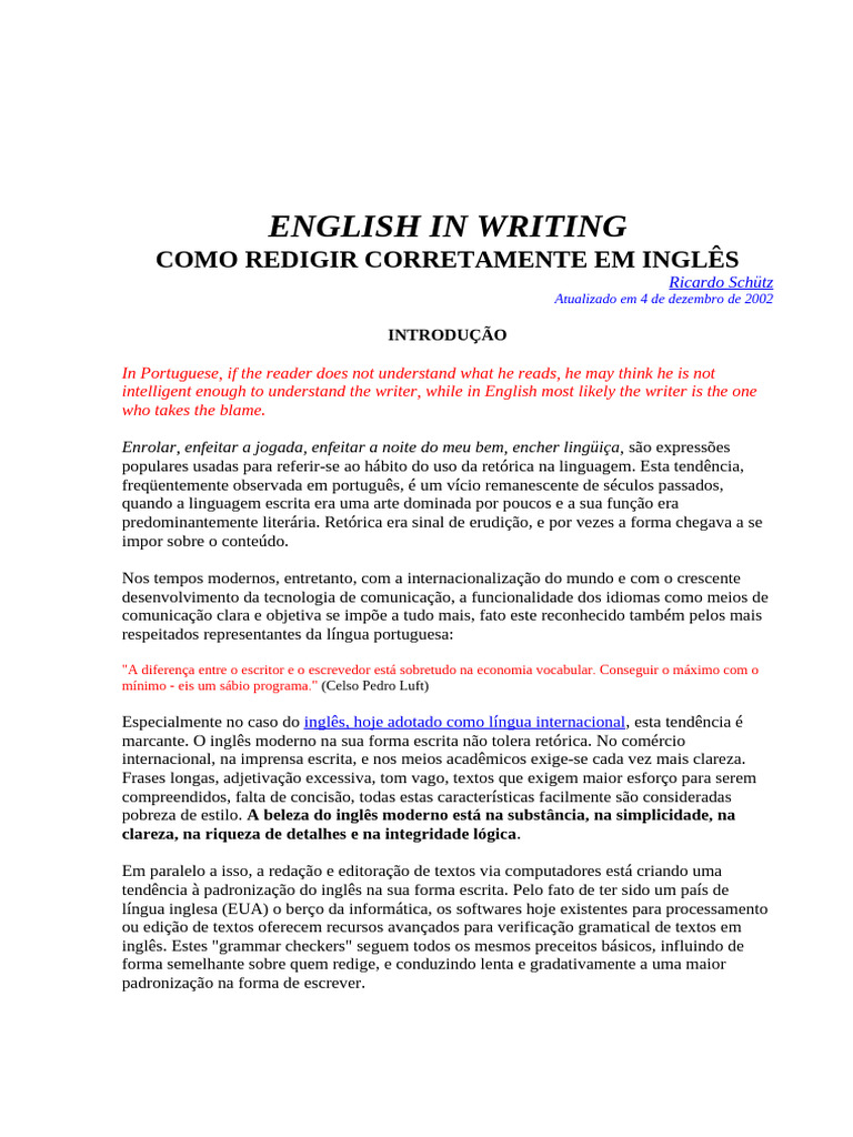 ENGLISH IN WRITING | PDF