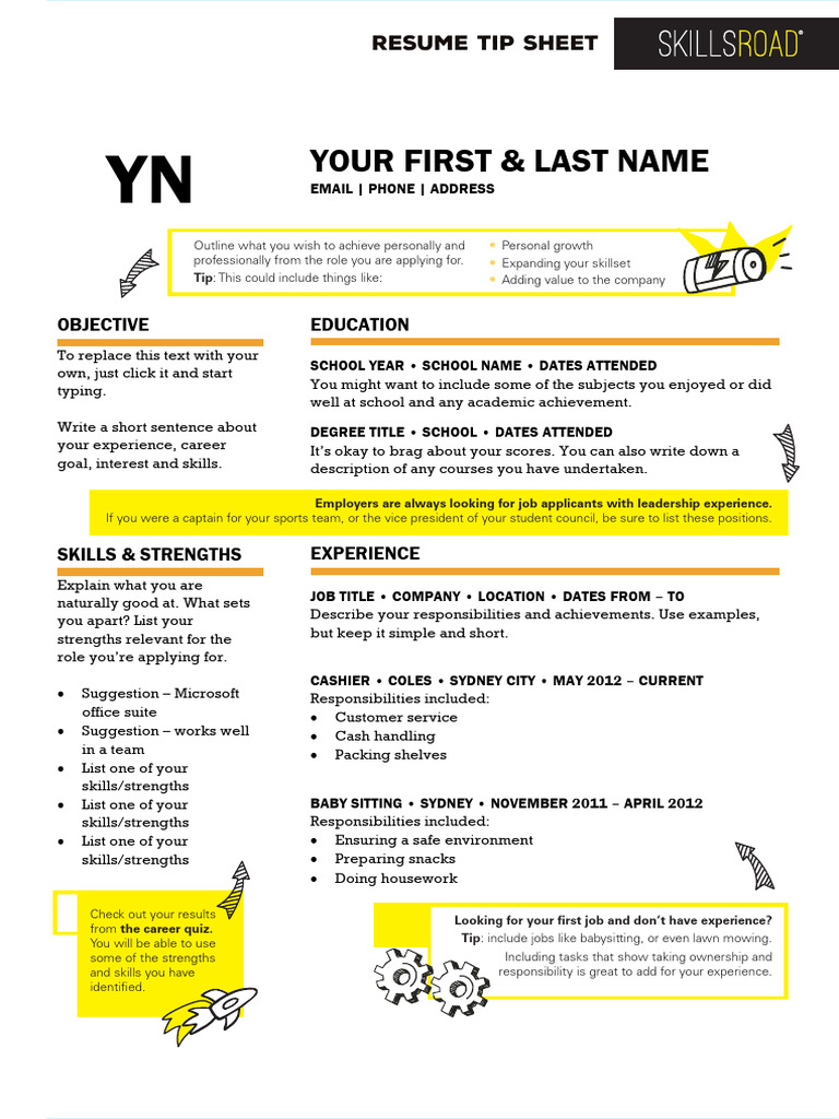 Skillsroad Resume Tip Sheet 2 | PDF