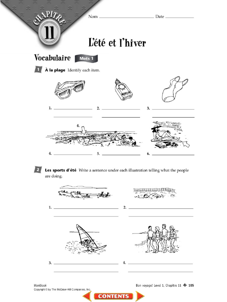 French Guide - Vacation Vocabulary | PDF