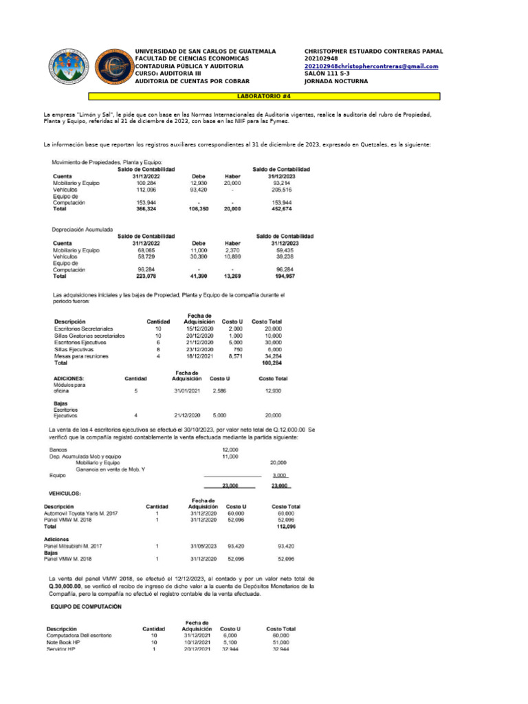 Formatos Vacíos Propiedad Planta y Equipo - Audi Iii | PDF ...