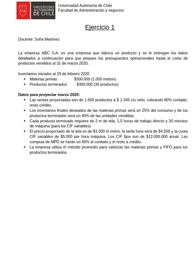 04 Ejercicios Pptos | PDF 04 Ejercicios Pptos | PDF