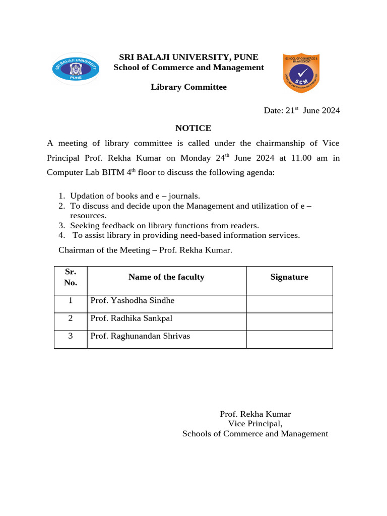 Minutes of Meeting Library Commity | PDF