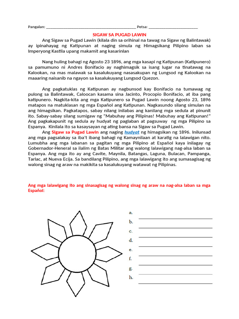 Sigaw Sa Pugad Lawin | PDF
