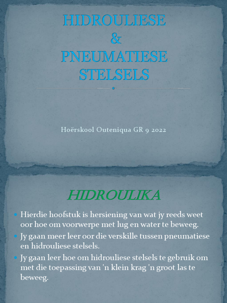 HIDROULIESE stelsels-1 | PDF