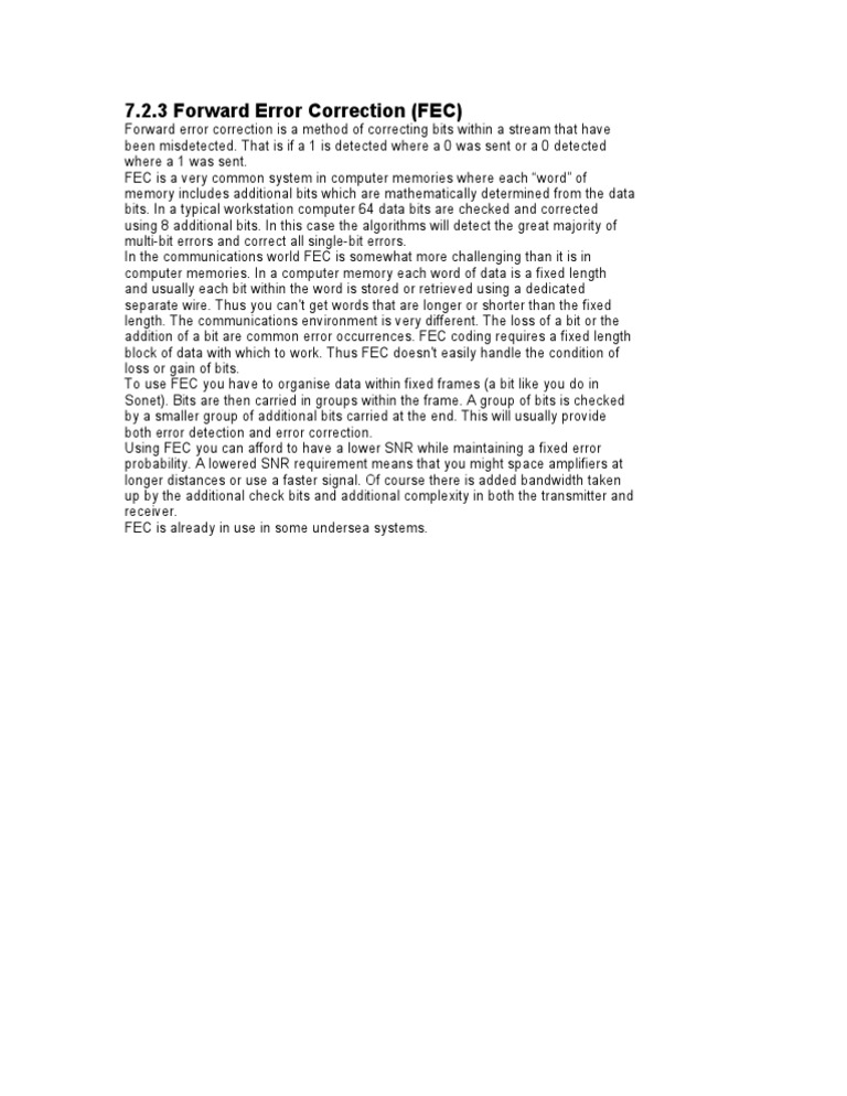 Forward Error Correction in Data Networks | PDF | Teaching Methods ...