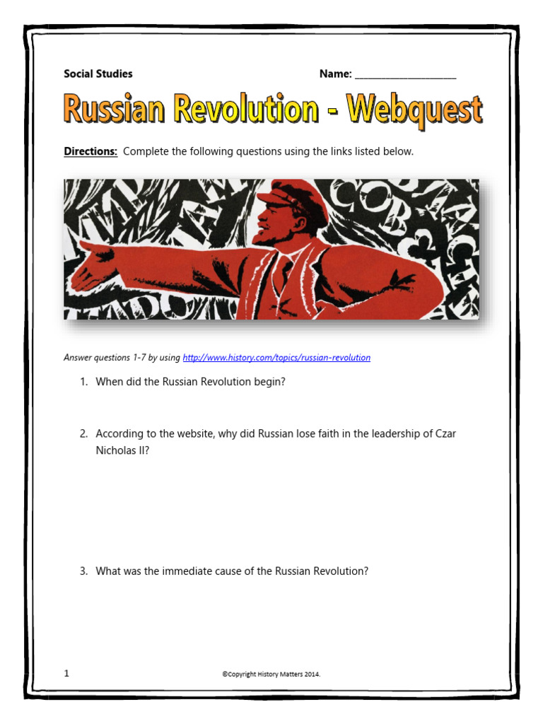 Russian Revolution WebQuest | PDF