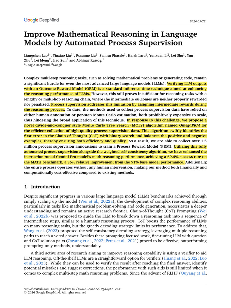 Improve Mathematical Reasoning in Language Models | PDF