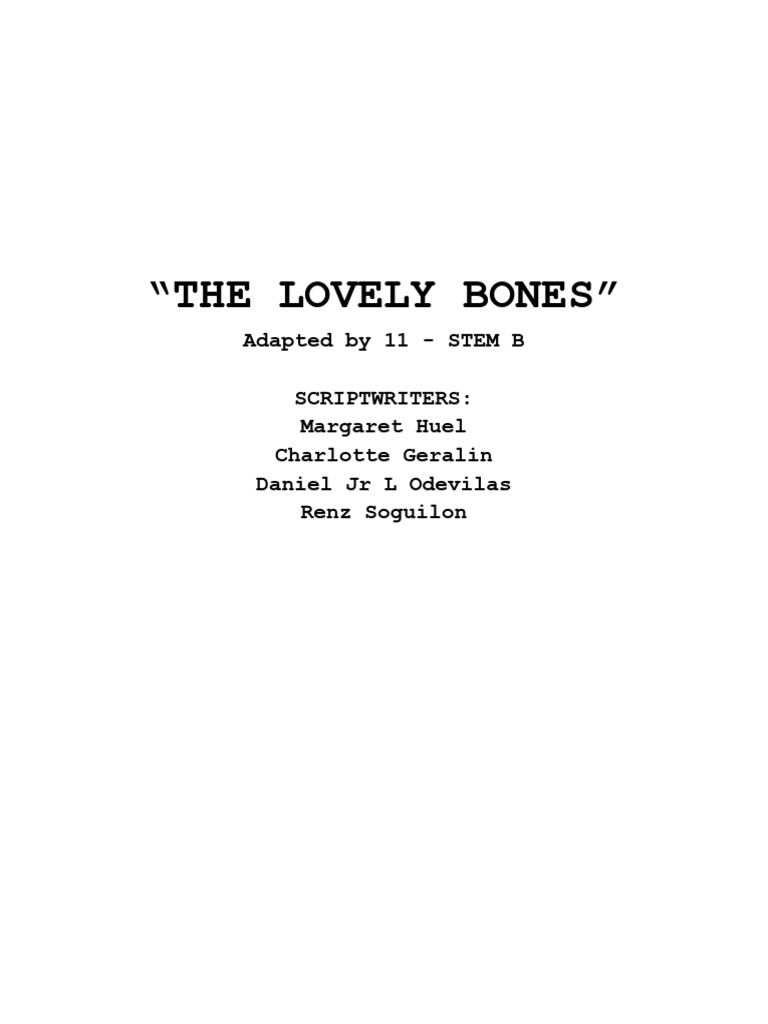The Lovely Bones Script Final3 | PDF