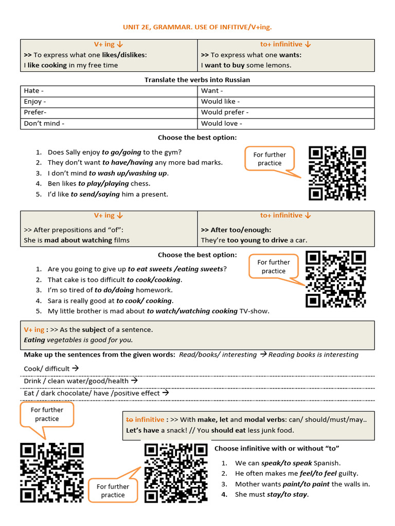Verb Patterns, Gerund or Infinitive | PDF | Verb | Grammar