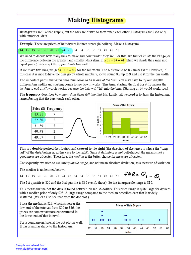 Statistics Probability Making Histograms | PDF