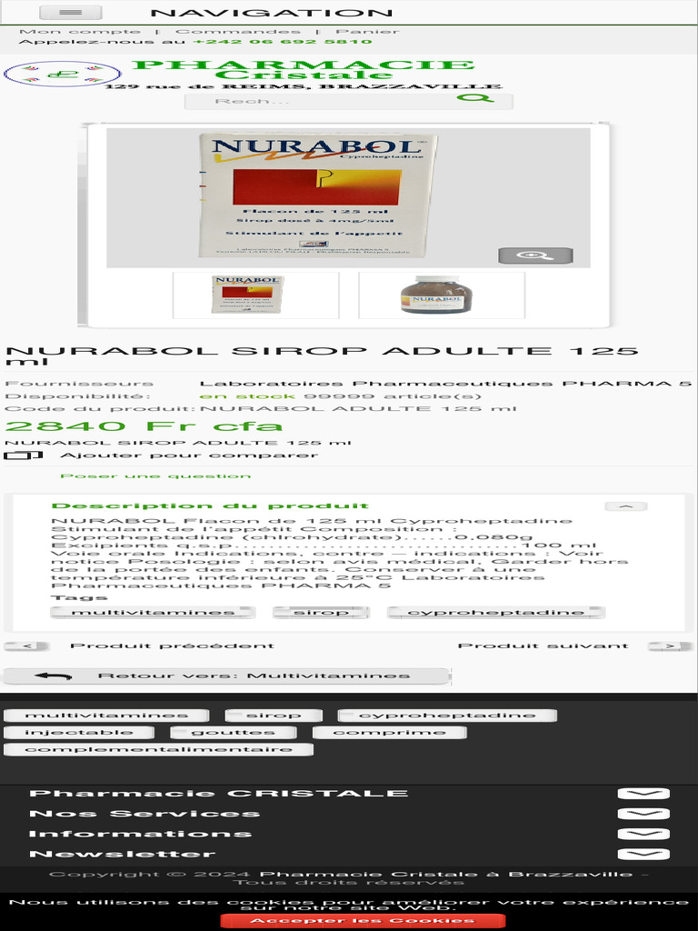 Multivitamines Nurabol Sirop Adulte 125 ML | PDF