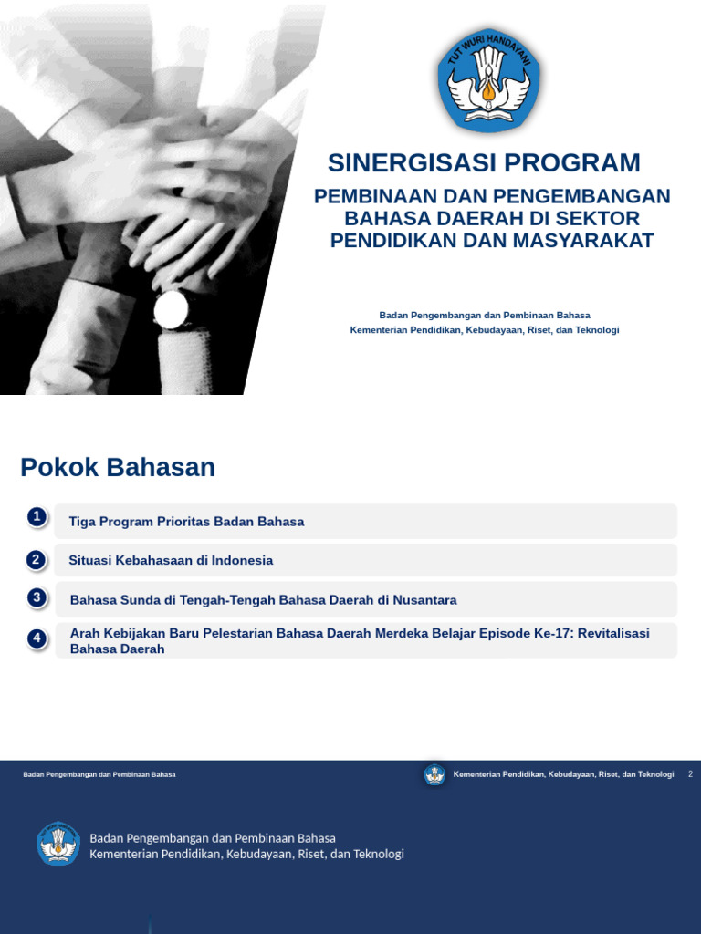 BPPB KEMDIKBUDRISTEK RI - Sinergisasi Program Pengembangan Dan Pembinaan Bahasa Daerah Di Sektor ...