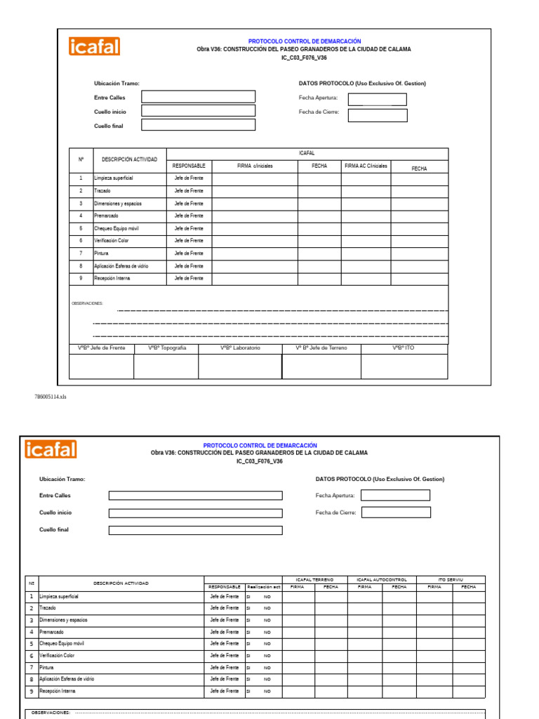 Prot. IC C03 F076 V36 Demarcación | PDF