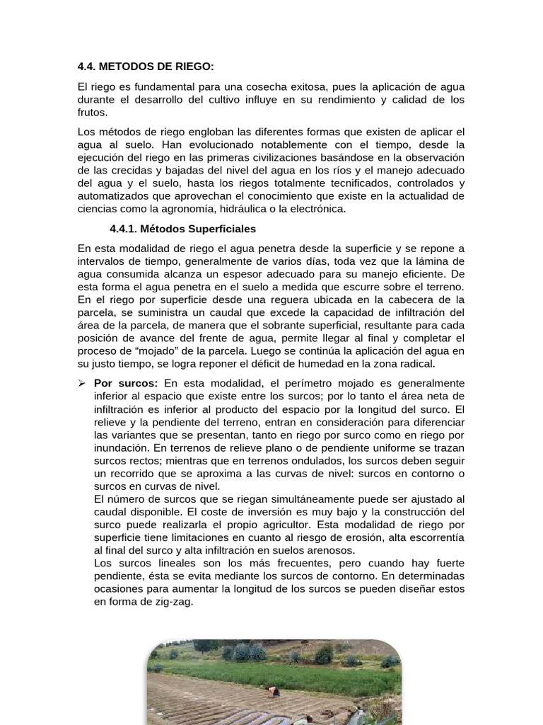 4.4. Metodos de Riego | PDF | Riego | Agua