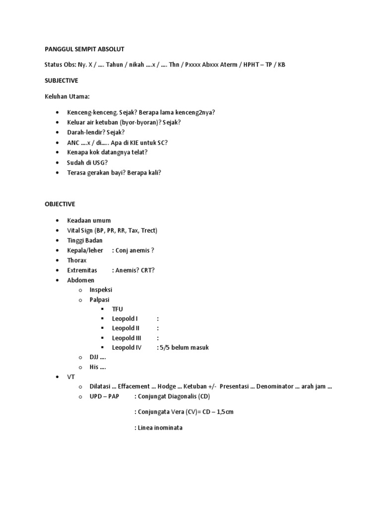 Panggul Sempit Absolut | PDF