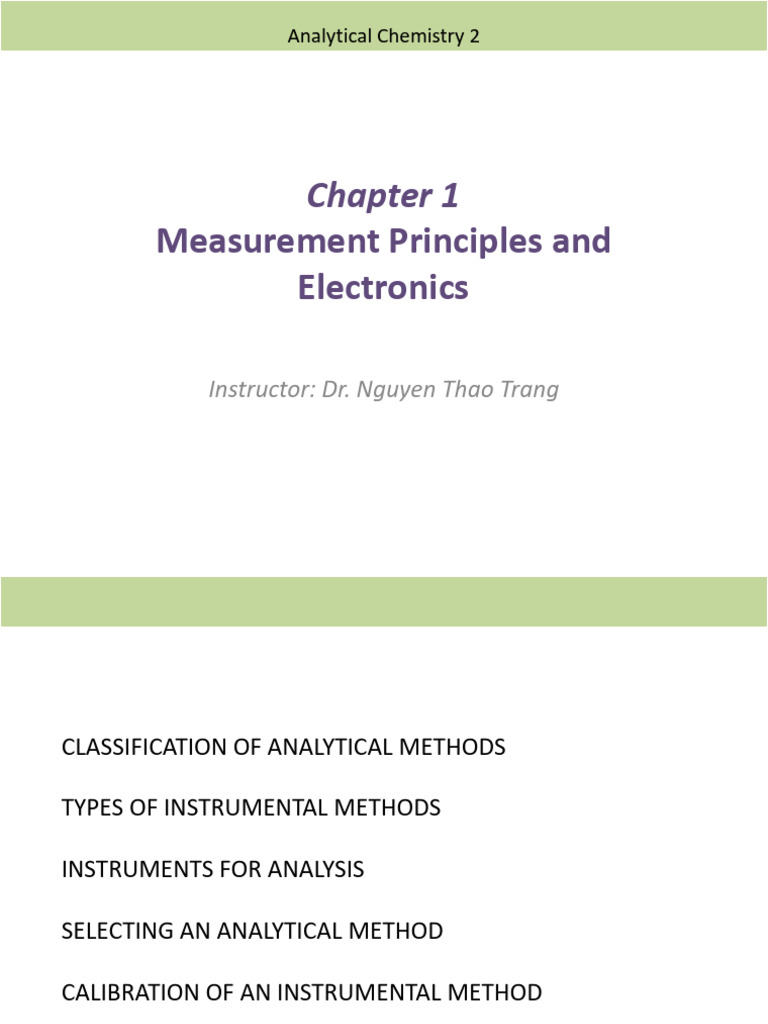 Lecture 1 - Measurement Principles and Electronics | PDF