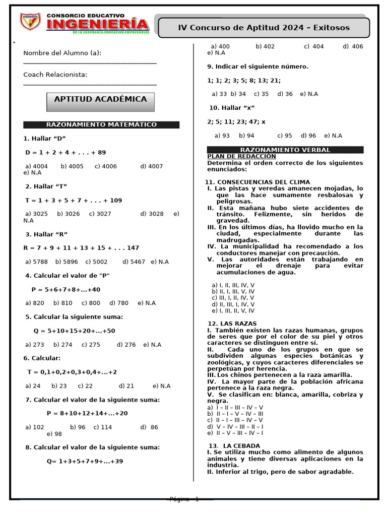 3ero - Iv Simulacro Secundaria 2024 | PDF