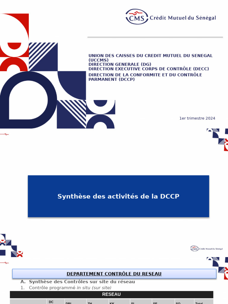 Synthèse Des Activités DCCP | PDF