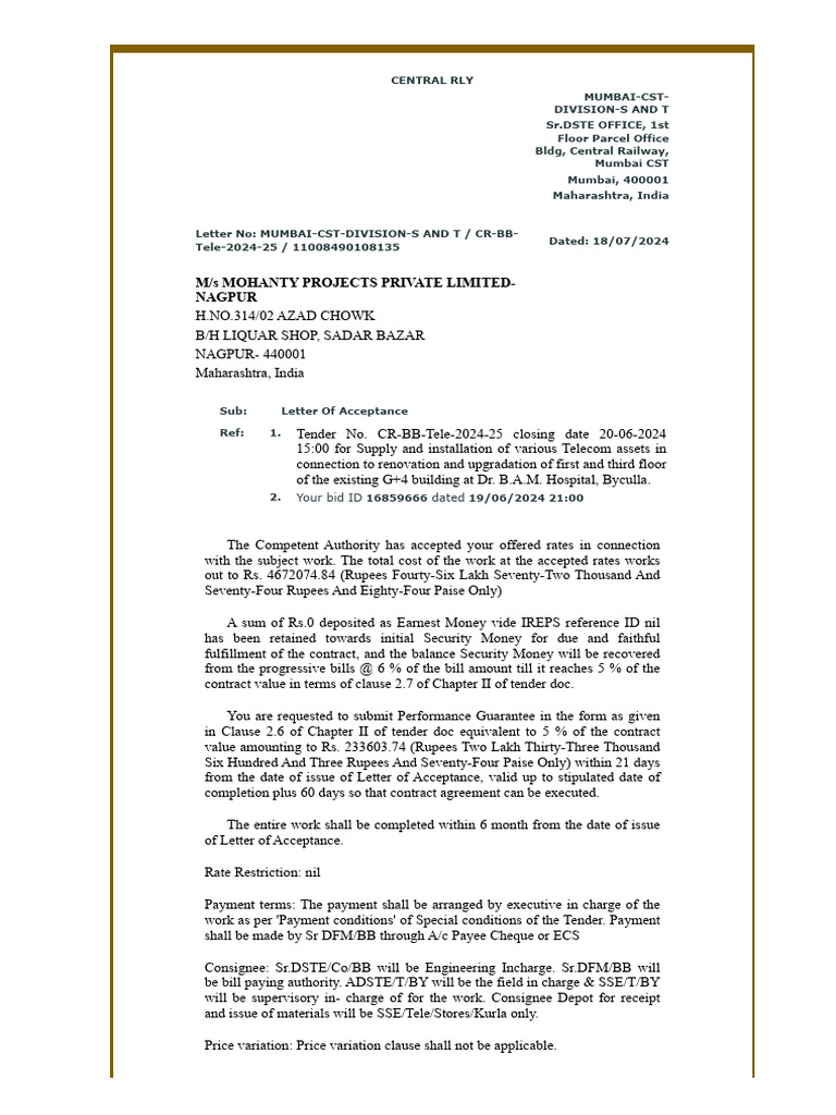 LOA 2024-25 by Hosptal 2 | PDF