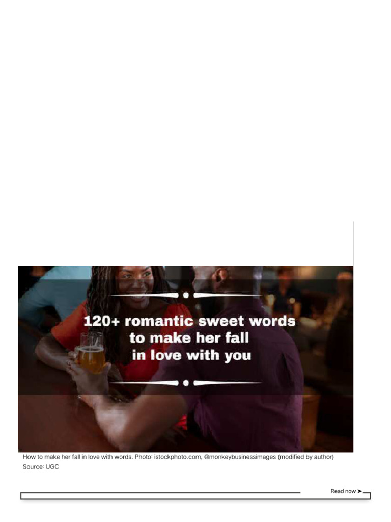 120+ Romantic Sweet Words To Make Her Fall in Love With You - YE | PDF