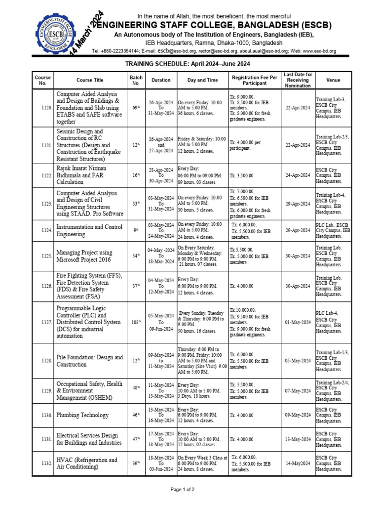 Schedule | PDF