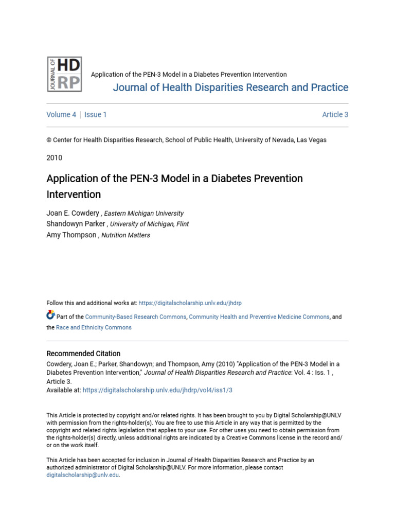 Application of The PEN-3 Model | PDF