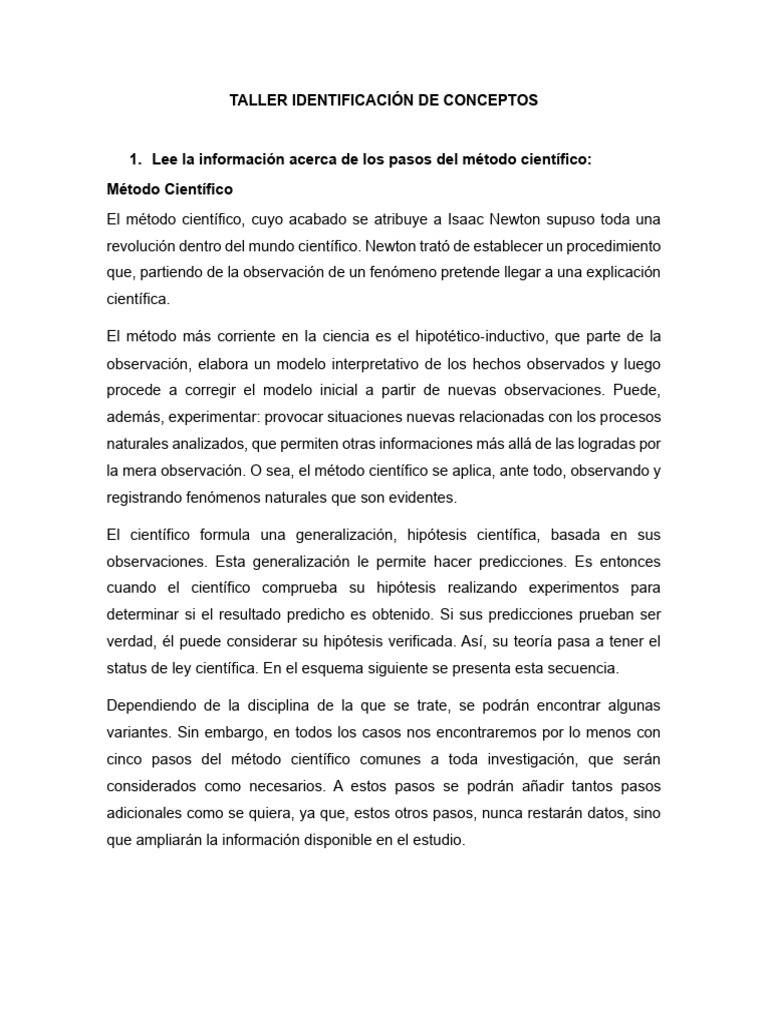 Taller Identificacion de Conceptos | PDF | Hipótesis | Salud y bienestar