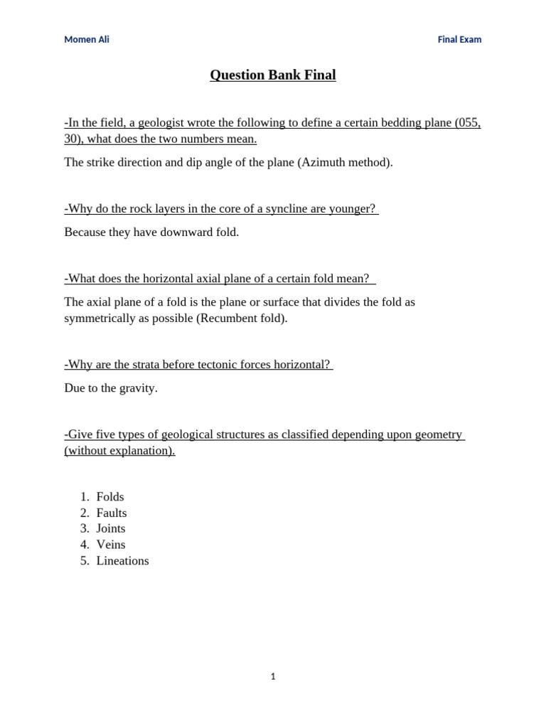 Q.B. Final Answers | PDF