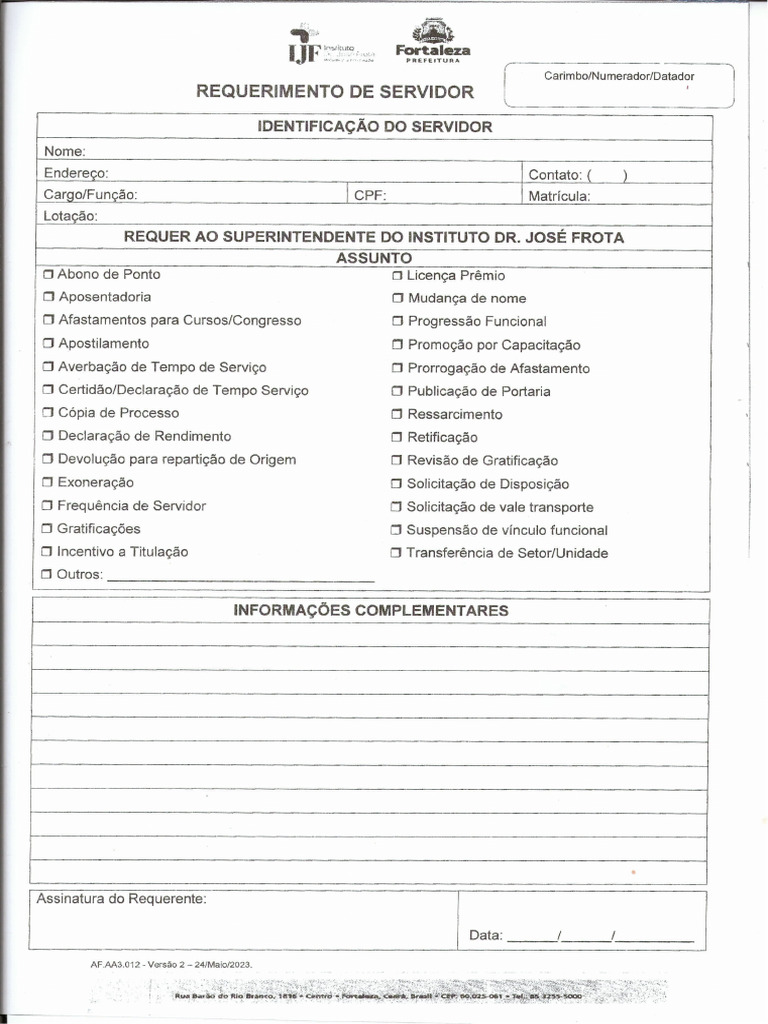 Requerimento de Servidor | PDF
