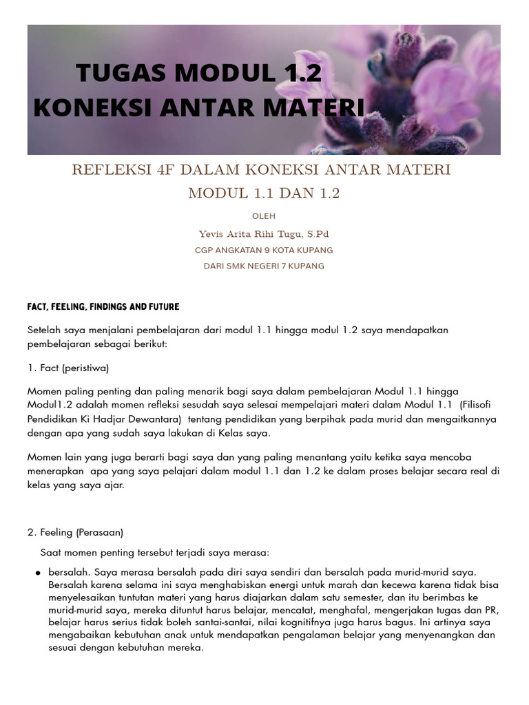 Koneksi Antar Materi Modul 1.2 | PDF