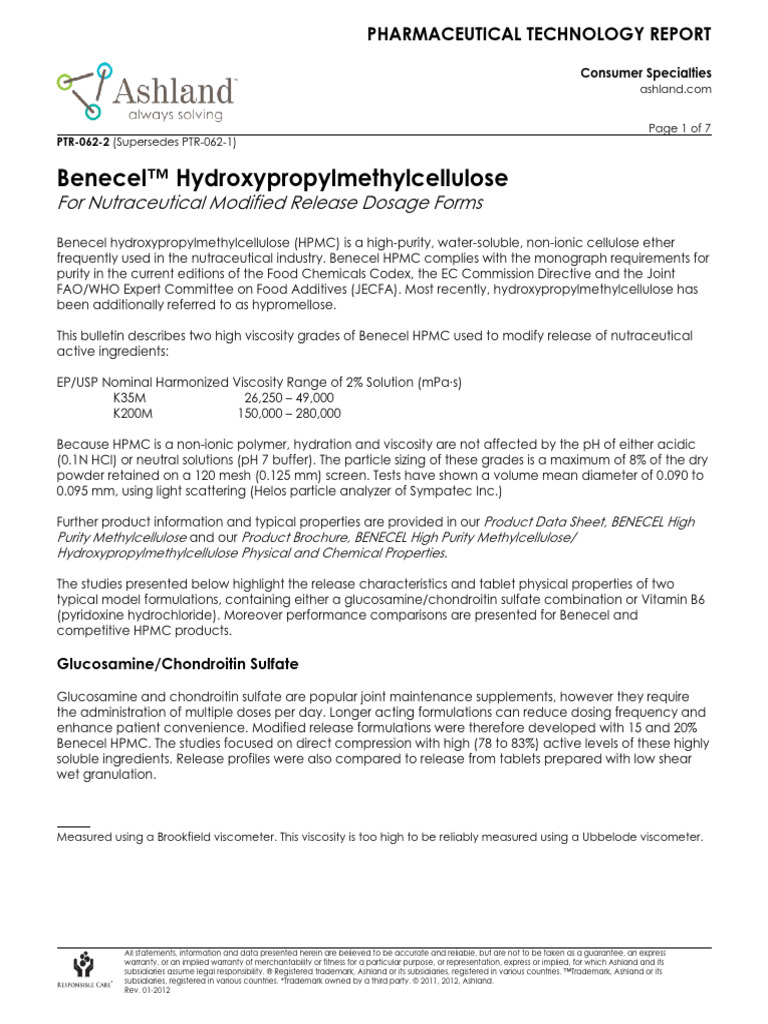 PTR 062 Benecel HPMC | PDF