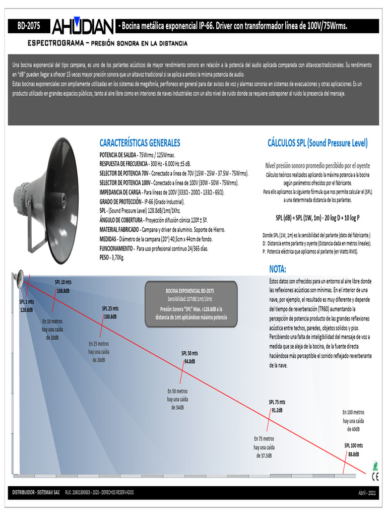 AHUDIAN Espectrograma BD-2075 | PDF